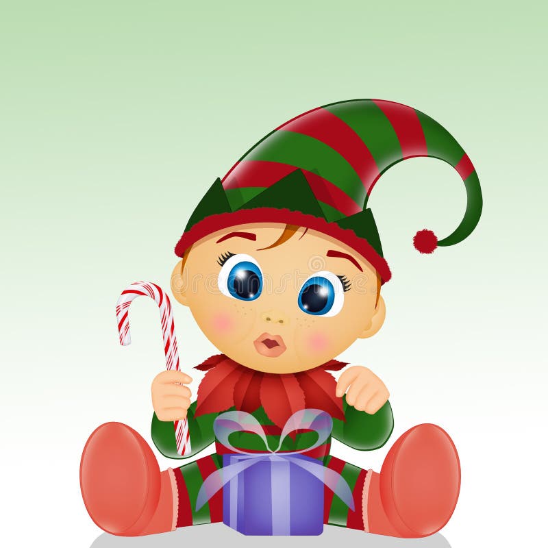 Illustration of baby elf stock illustration. Illustration of claus ...