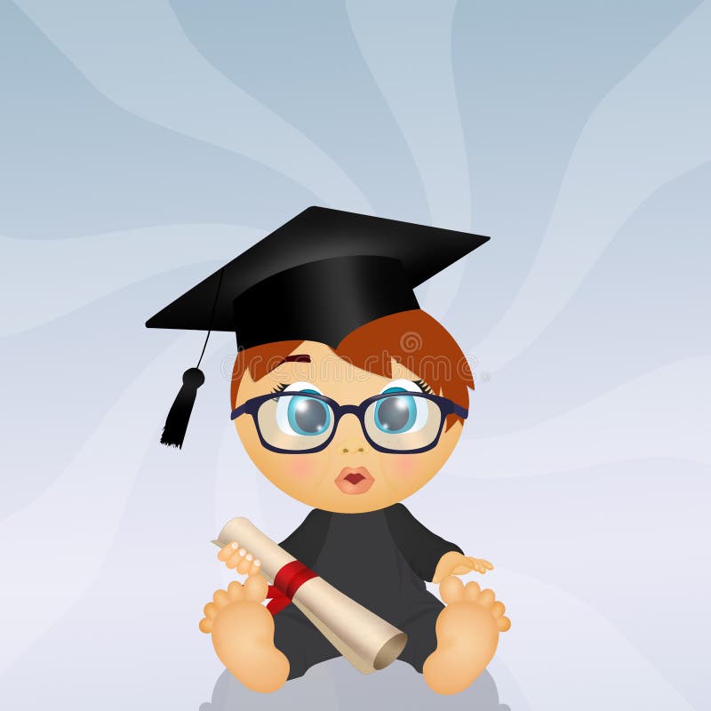 Illustration of Baby Graduate Stock Illustration - Illustration of ...