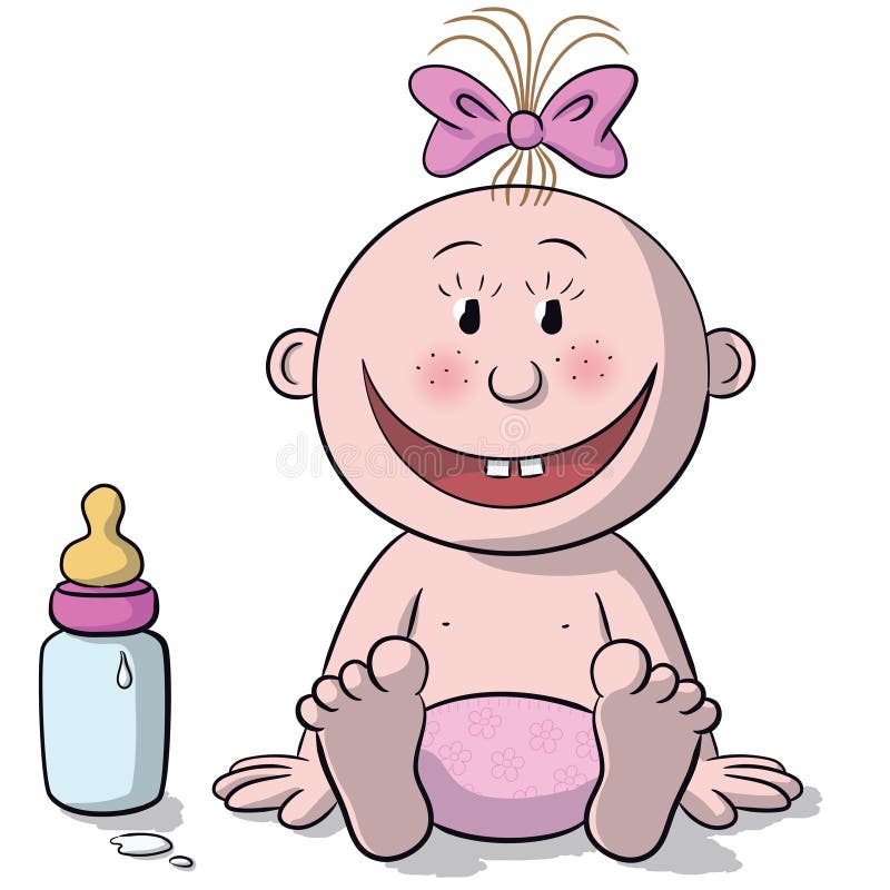 Illustration of Baby Laughing Stock Vector - Illustration of diapers ...