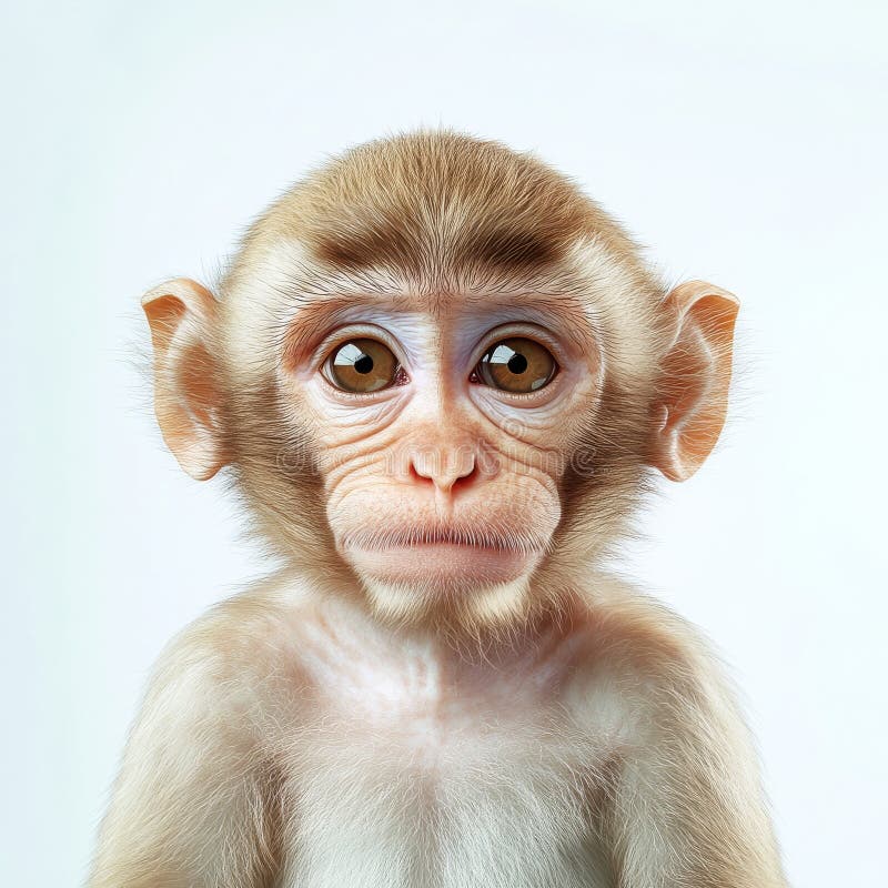 Baby Monkey& X27;s Funny Face Isolated on Transparent Background Stock ...