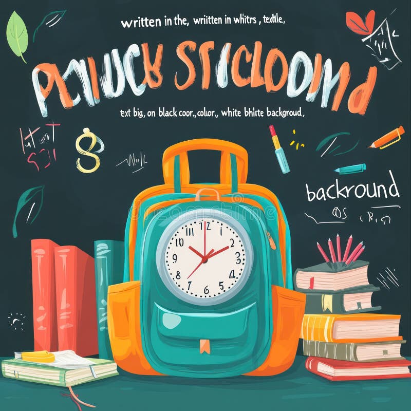 Illustration of Back To School with a Backpack, Books, and School ...