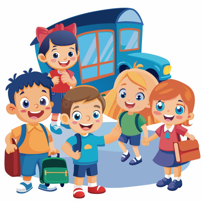 Illustration of Back To School Cartoon Characters Stock Vector ...
