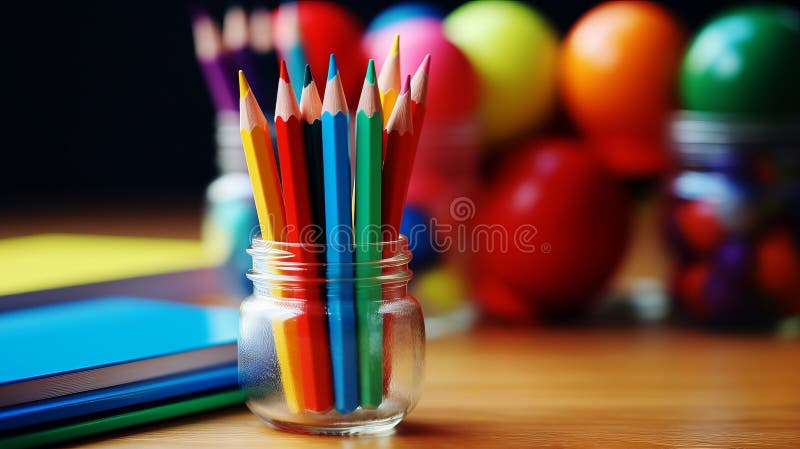 Illustration of Back To School Stationery. Place for Text Stock ...
