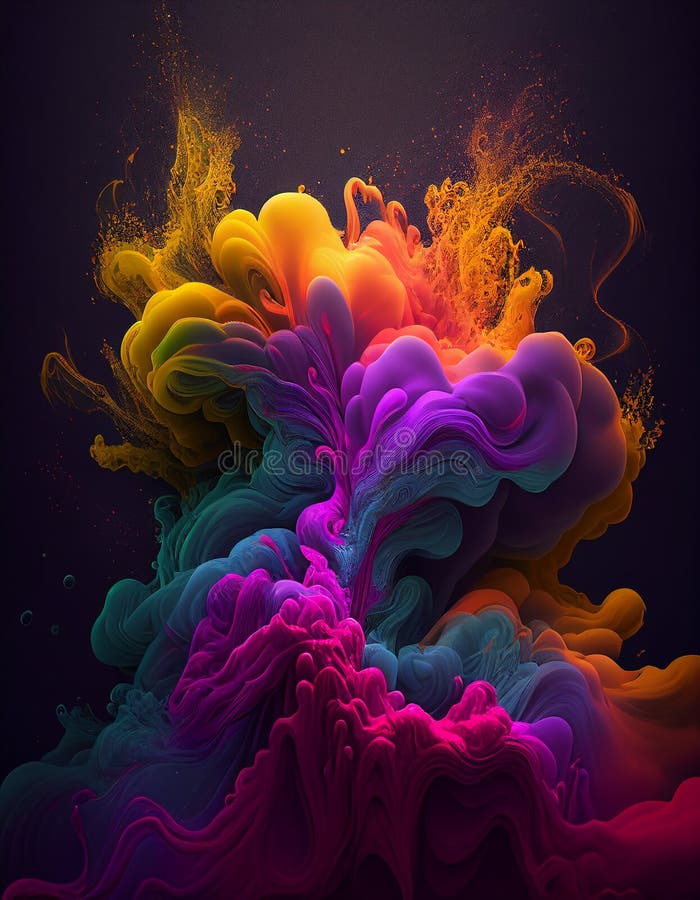 Illustration Background Abstract Color Splash of Paints .Generative AI ...