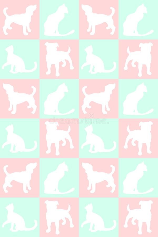 Illustration. Background with Dogs and Cats. Pattern. Stock Vector ...