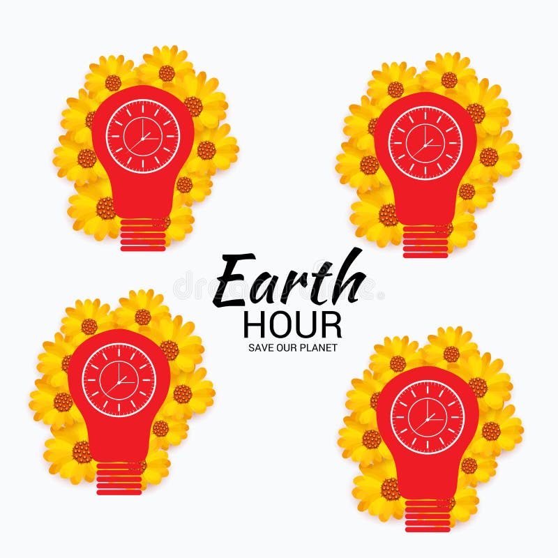 Earth Hour for Save Your Planet. Stock Illustration - Illustration of ...