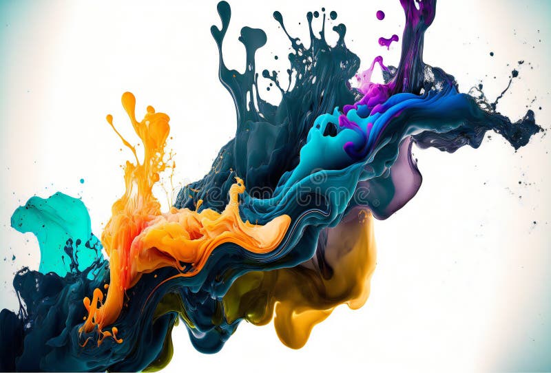 Background with Splashes of Paint and Inks, Abstract, Colors Stock ...