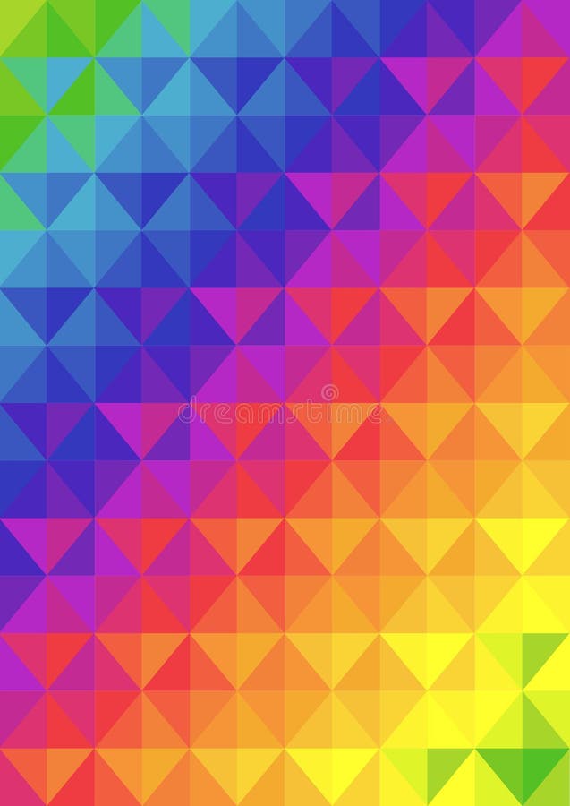 Wallpaper Pattern of Triangles Different Colors Like a Rainbow. Stock ...