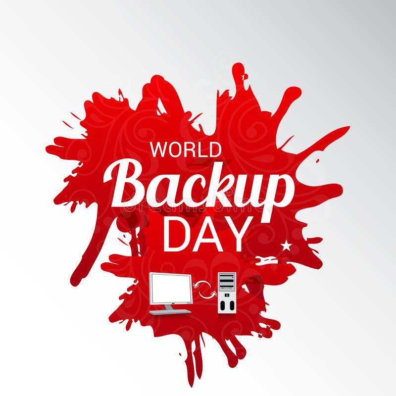 World Backup Day Greeting Emblem Stock Vector - Illustration of event ...