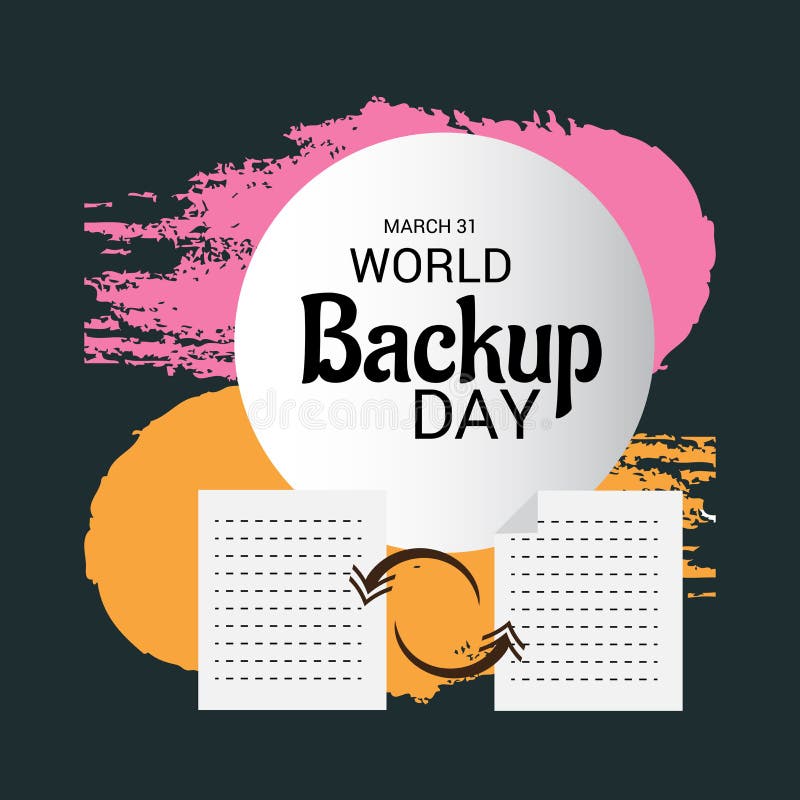 World Backup Day Greeting Emblem Stock Vector - Illustration of event ...