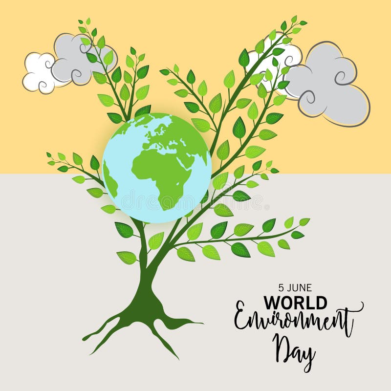 World Environment Day. stock illustration. Illustration of green ...