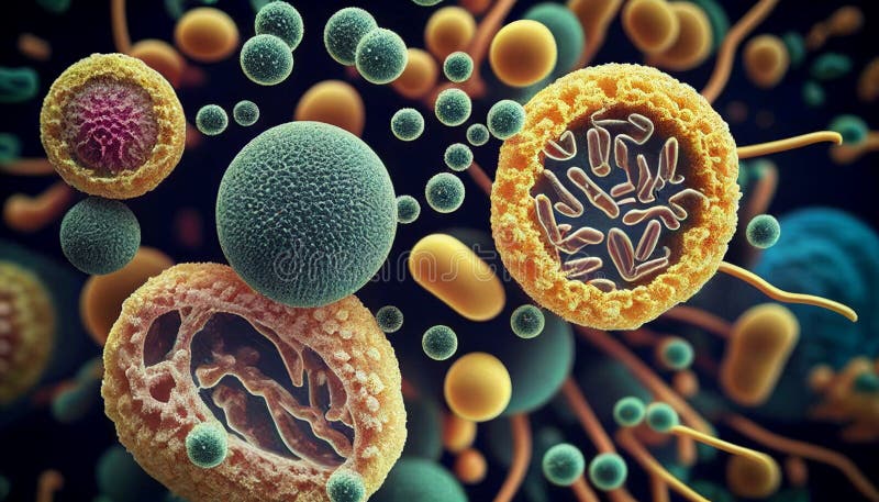 Illustration of Bacteria Under Microscope, Micro-organism, Parasite ...