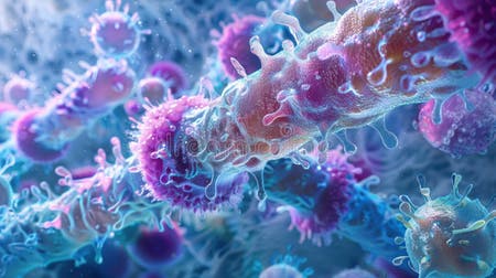 An Illustration of Bacterial Cell Division, Explaining Microbial ...