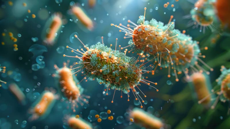 An Illustration of Bacterial Cell Division, Explaining Microbial ...