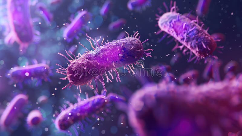 An Illustration of Bacterial Cell Division, Explaining Microbial ...