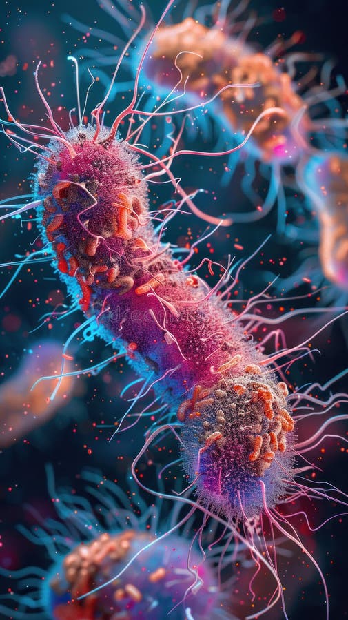 An Illustration of Bacterial Cell Division, Explaining Microbial ...