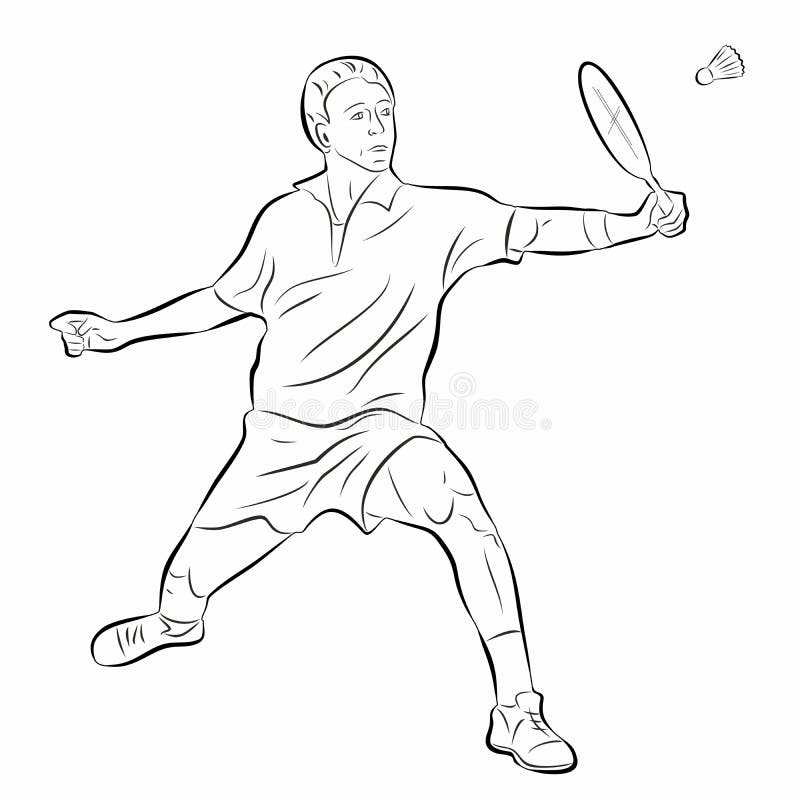 Illustration of a Badminton Player , Vector Draw Stock Vector ...