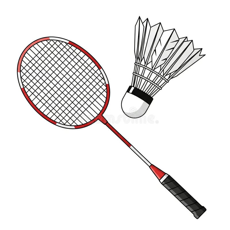 Cartoon Badminton Racket and Shuttlecock Stock Illustration ...
