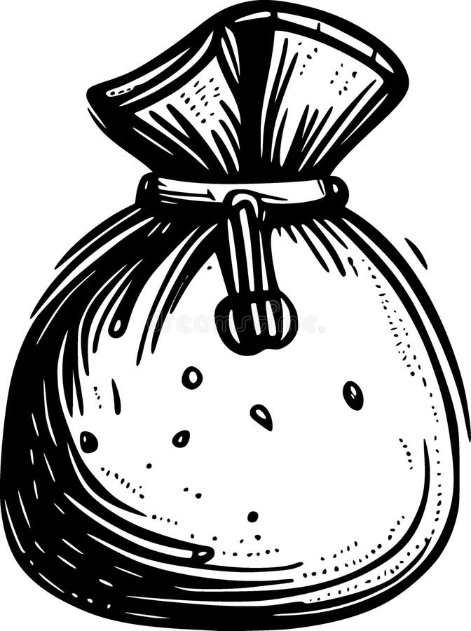 Illustration of Bag of Money, Doodle Hand Drawn Stock Illustration ...