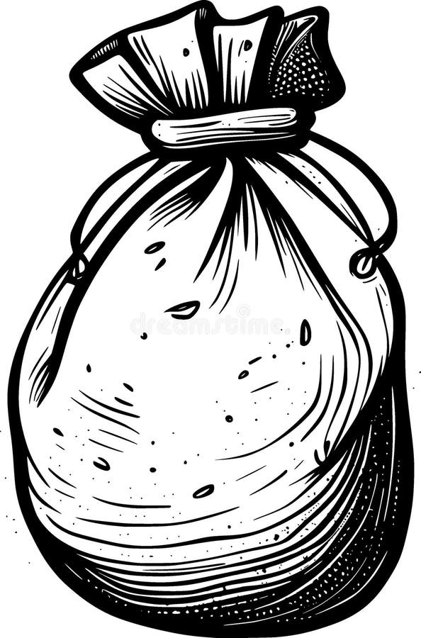 Illustration of Bag of Money, Doodle Hand Drawn Stock Illustration ...