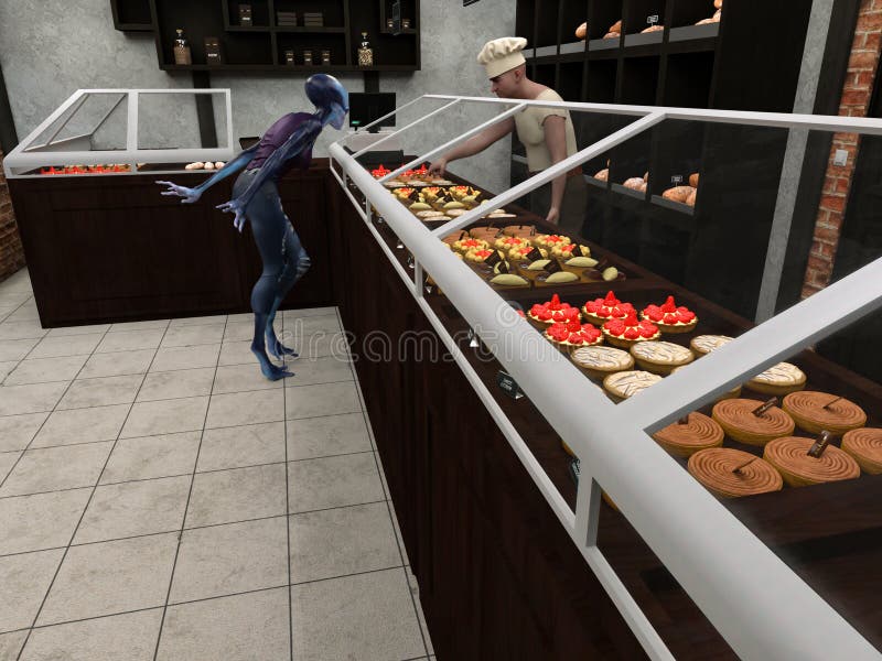 Illustration of a Baker Wearing a Tshirt and White Hat Pointing at a ...