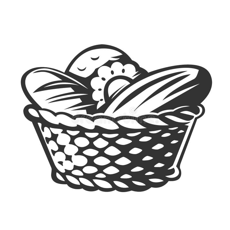 Illustration of Bakery Basket Stock Vector - Illustration of loaf ...