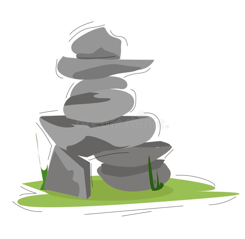 Illustration of a Balancing Stack of Stones Stock Vector - Illustration ...