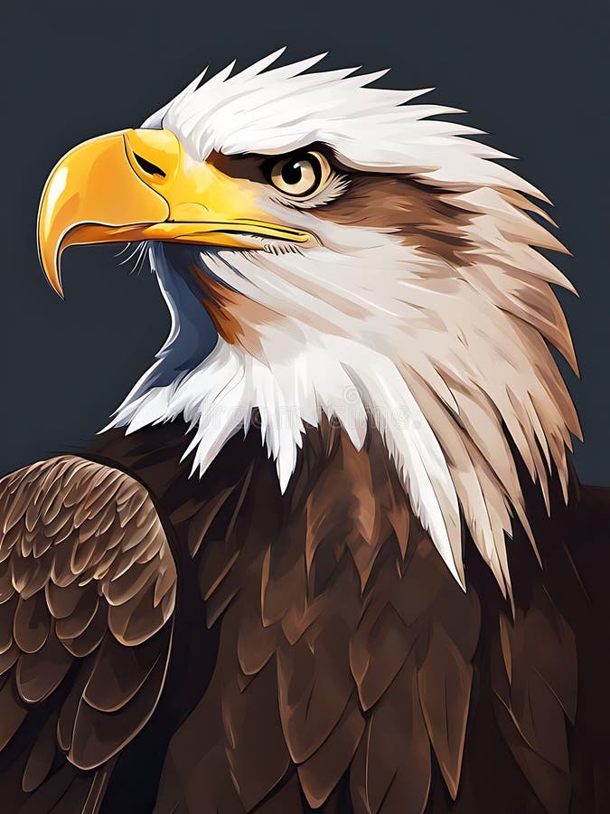 Bald Eagle Illustration Portrait Stock Illustration - Illustration of ...