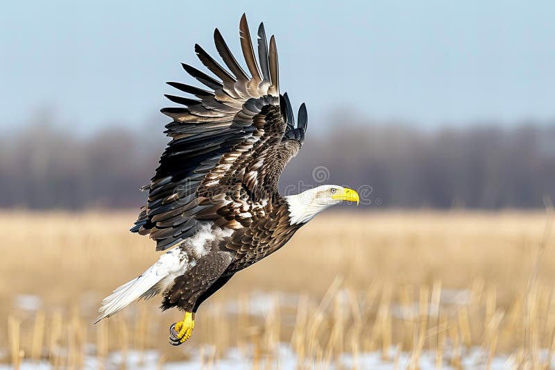 Bald Eagle Strutting on an Open Field, High Quality, High Resolution ...