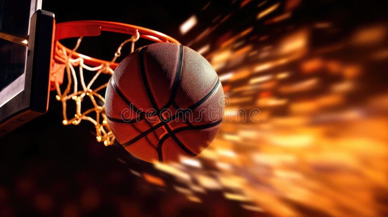 The Super Basket Game. Speady Ball Flying To the Basket. 16:9 Format ...