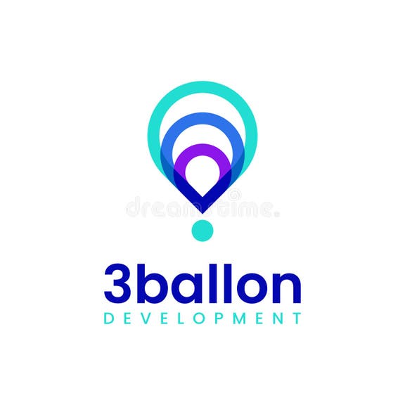 Software Development Logo with 3 Balloons Stock Vector - Illustration ...