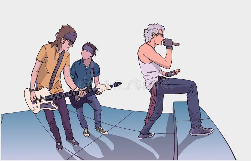 Illustration of Band Performing on Stage Stock Illustration ...