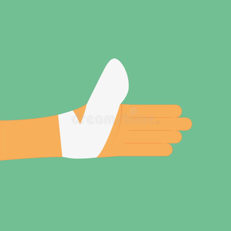 The Illustration of the Bandaged Finger. Simple Flat Vector ...
