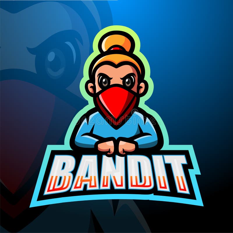 Bandit Mascot Esport Logo Design Stock Vector - Illustration of badge ...
