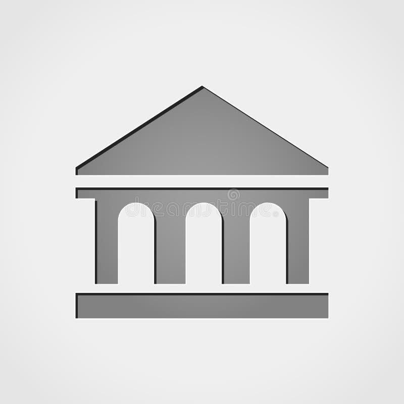 Bank grey icon stock vector. Illustration of website - 107597893