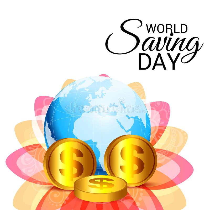 World saving day. stock illustration. Illustration of coin - 101863116