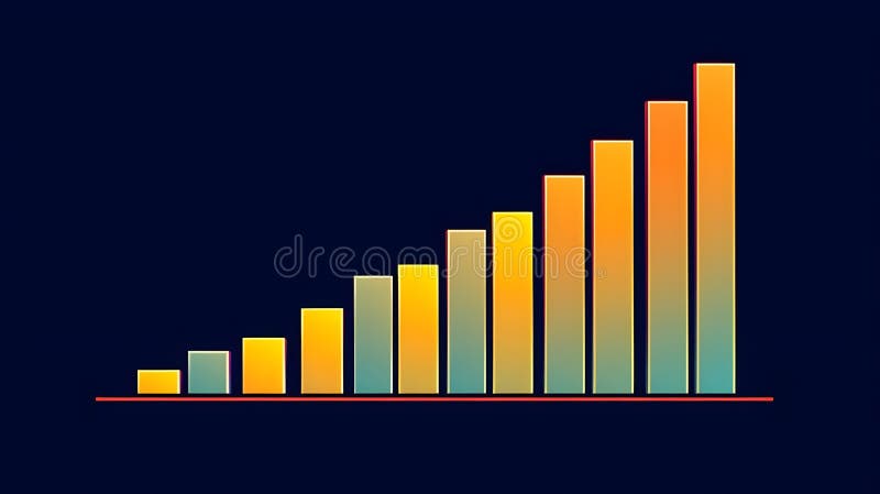 Illustration of a Bar Graph Showing a Sharp Upward Trend Stock ...