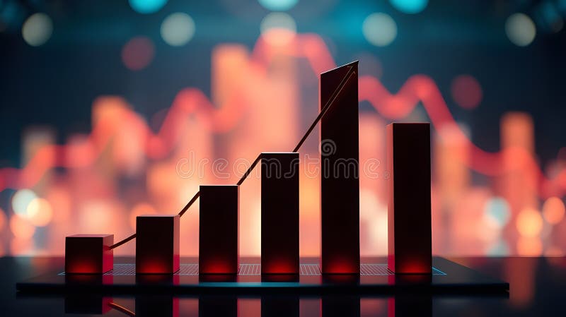 Illustration of a Bar Graph Showing a Sharp Upward Trend Stock ...
