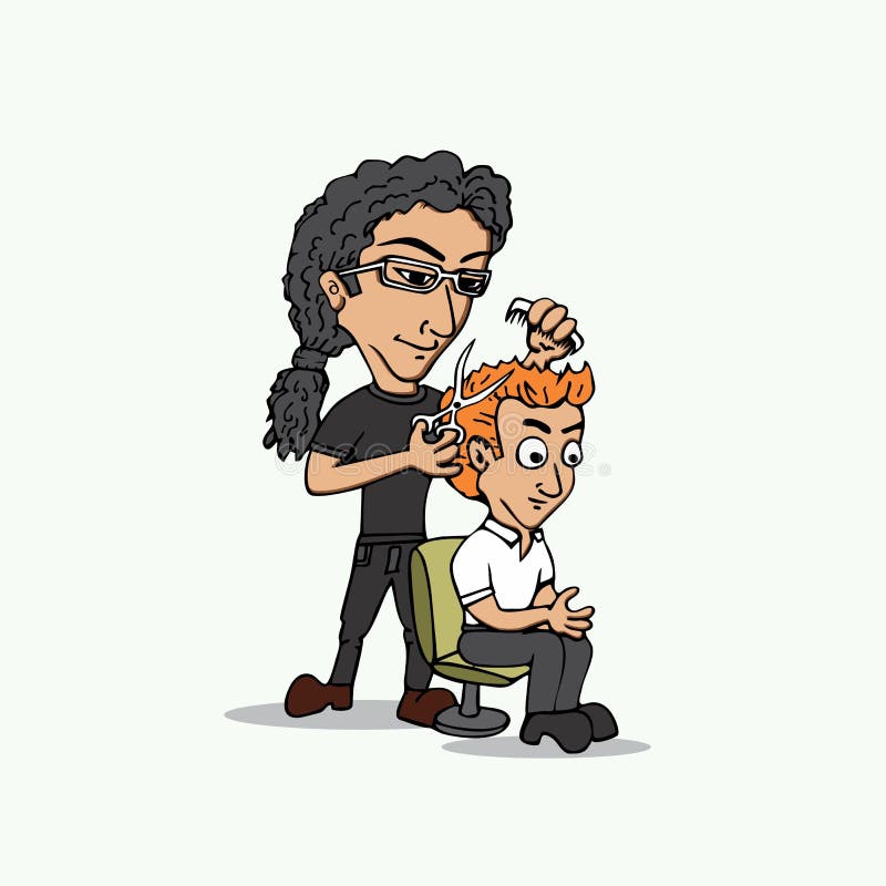 Illustration Barber Cartoon Stock Vector - Illustration of happy, comic ...