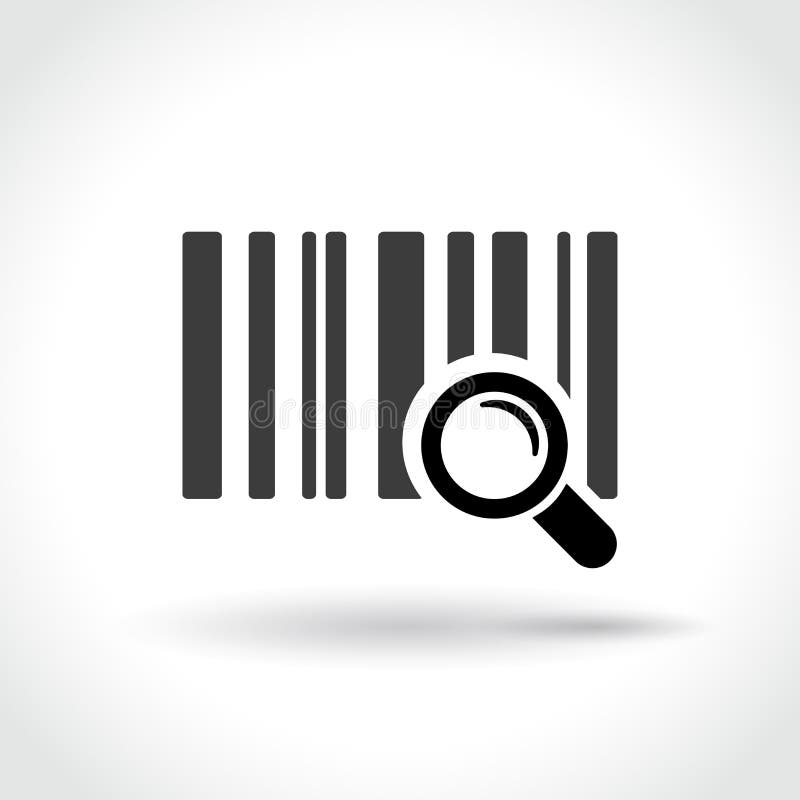 Barcode with Magnifier Icon Stock Vector - Illustration of scanner ...