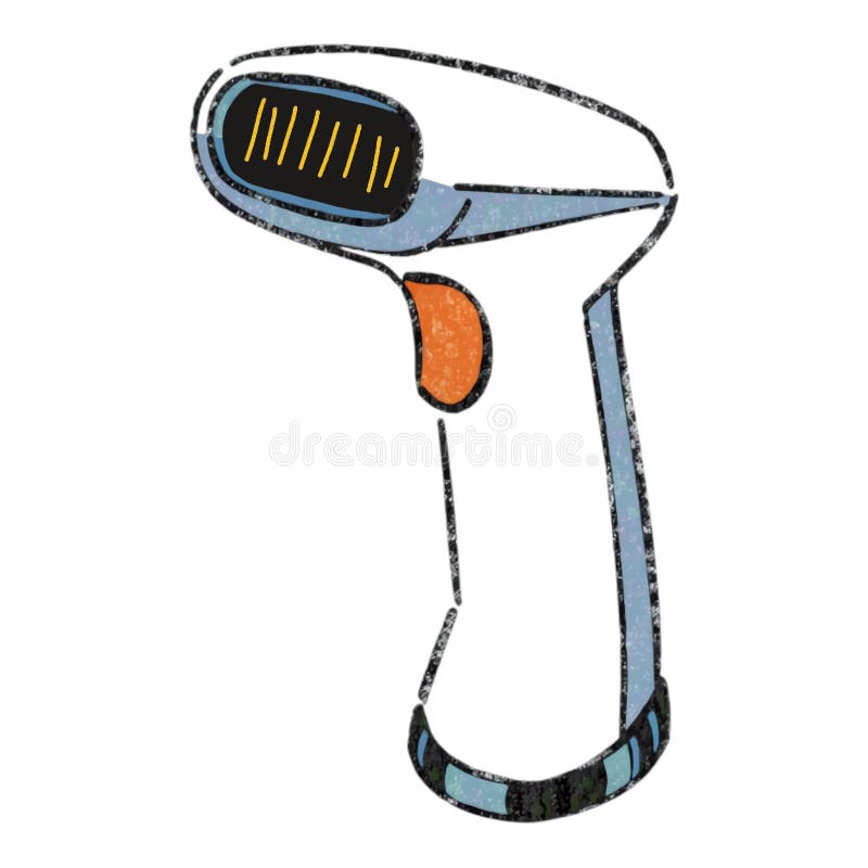 Illustration of Barcode Scanner Representing Retail Industry Isolated ...