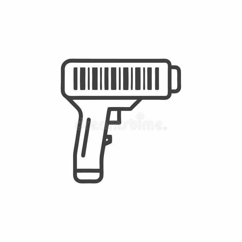 Illustration of a Barcode Scanner Used in Inventory Management ...