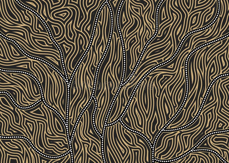 Illustration Based on Aboriginal Style of Background Иллюстрация ...