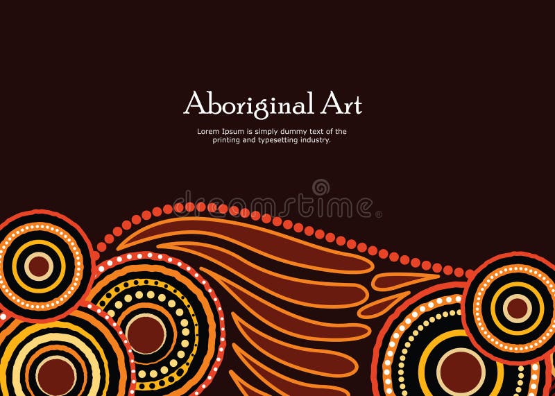 Aboriginal Art Vector Banner with Text. Stock Illustration ...