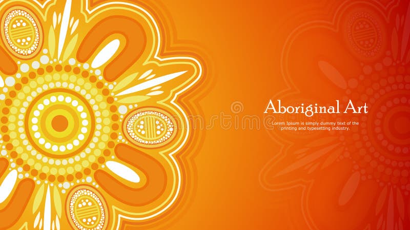Aboriginal Art Vector Banner with Text in Bright Colors Stock ...