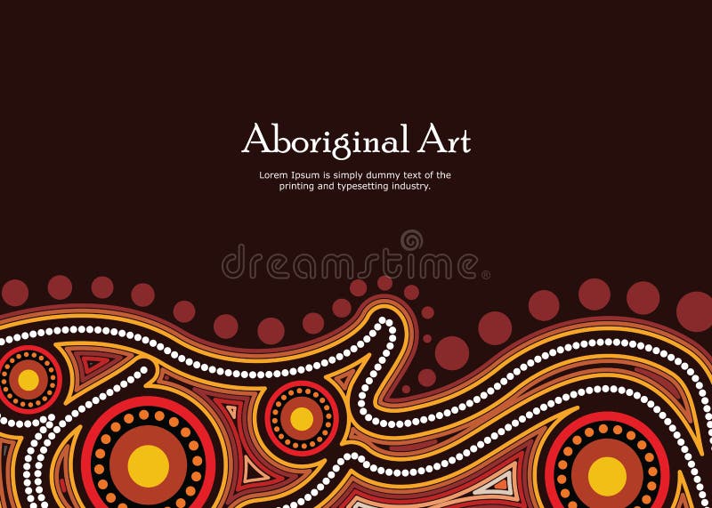 Aboriginal Artwork Vector Banner Design with Text. Stock Illustration ...