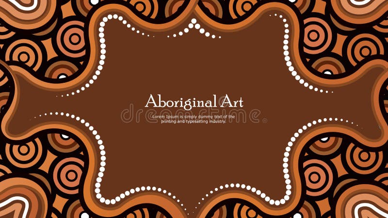 Brown Aboriginal Design Vector Banner with Text. Stock Illustration ...