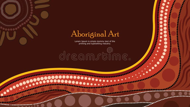 Aboriginal Dot Artwork Vector Banner with Text. Stock Illustration ...