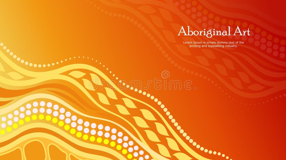 Gradient Orange Vector Banner Design with Aboriginal Dot Art Stock ...