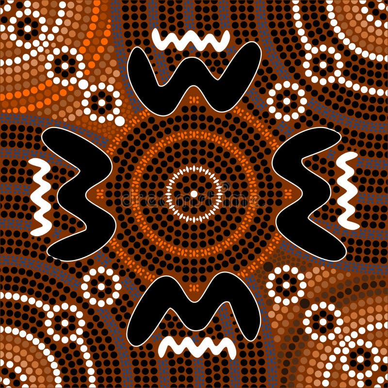 A Illustration Based on Aboriginal Style of Dot Painting Depicting ... A Illustration Based on Aboriginal Style of Dot Painting Depicting ...